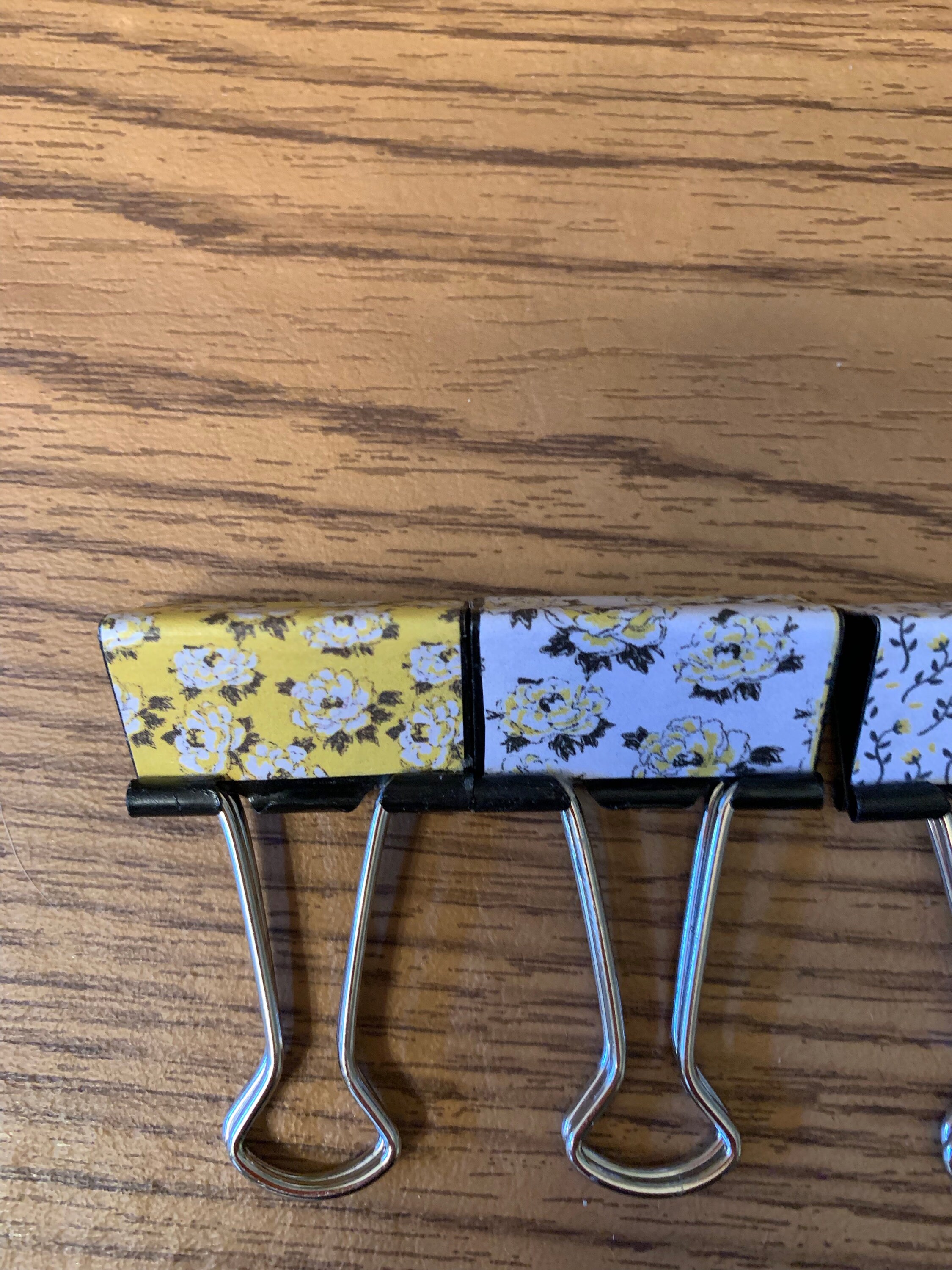 Yellow & White Floral Medium Binder Clips 2.25 per Clip - Etsy