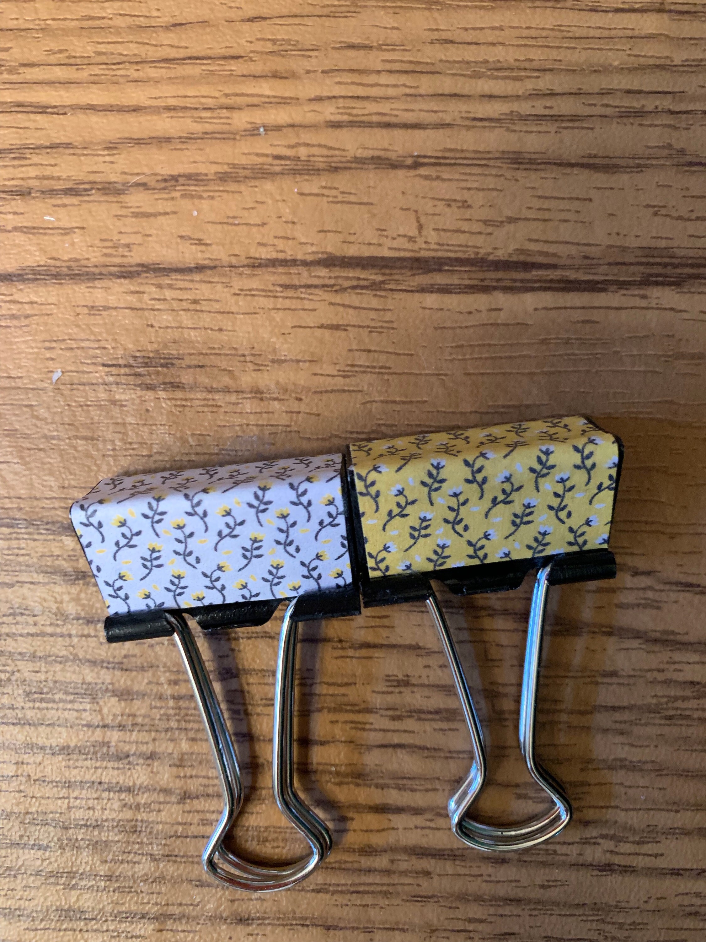 Yellow & White Floral Medium Binder Clips 2.25 per Clip - Etsy