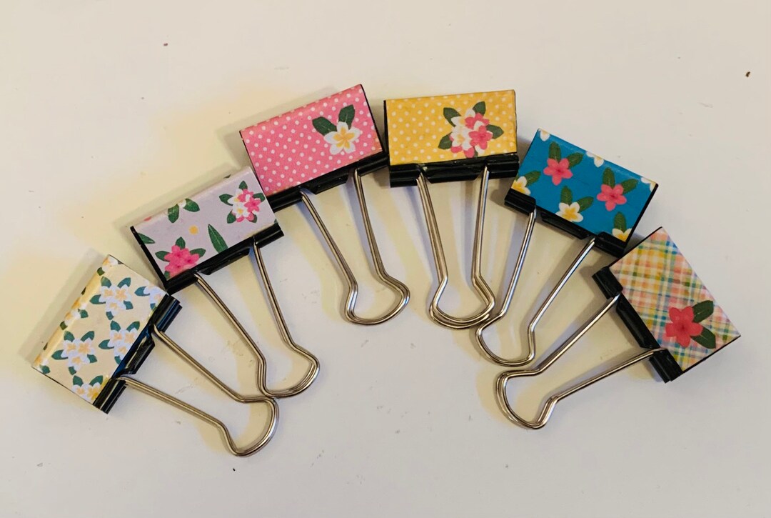 Tropical Flowers Medium Binder Clips - 2.25 per Clip - 6 Designs - Etsy