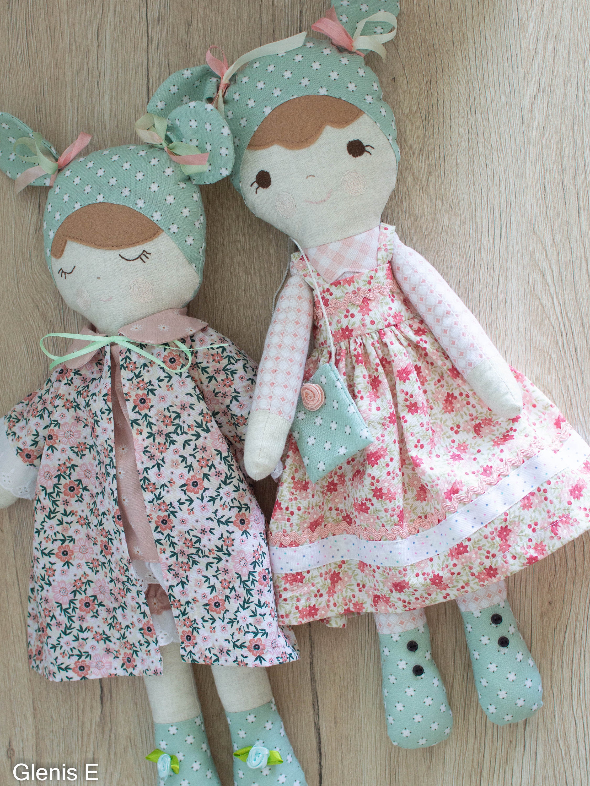 Dressed Doll 'lola and Ruby' , Rag Doll, Soft Toy, Plushie, PDF Sewing ...