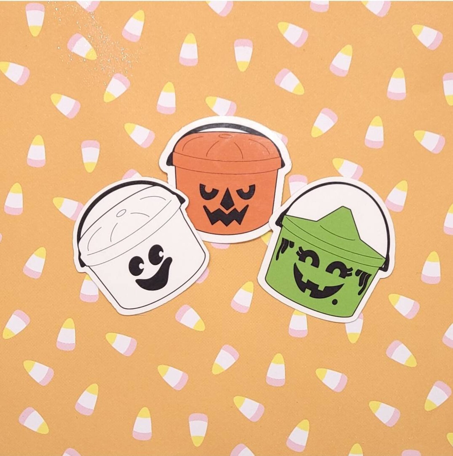 90s Nostalgia Boo Buckets | Set of 3 Cute Stickers | Waterproof Die Cut ...