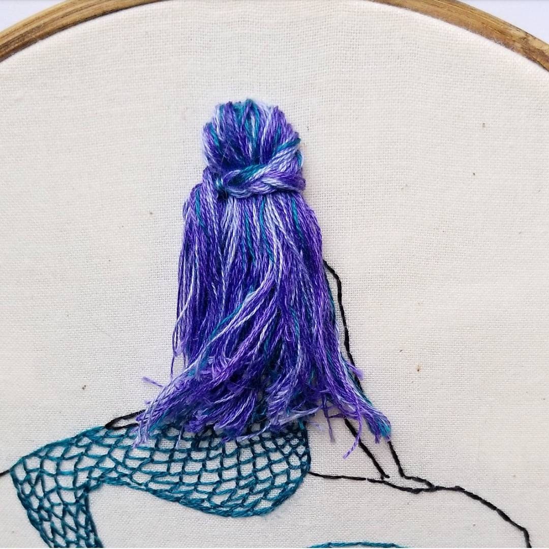 Mermaid 7" Hand Embroidered Hoop - Beach Ocean Decor - Mermaid Siren ...