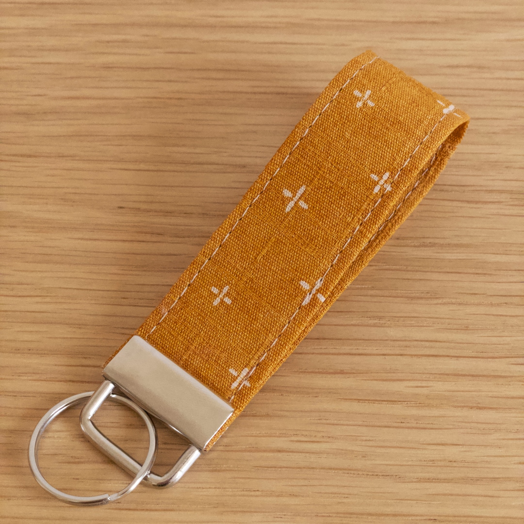 Japanese Mustard Key Fob Japanese Cross Print Keychain Fall - Etsy