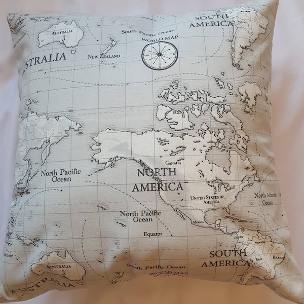 World Map Pillow - Etsy