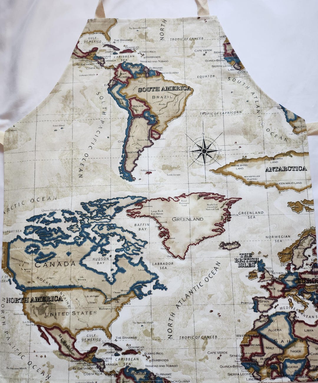 Ladies World Map Cookery Adult Apron / Overall / Pinny - Etsy