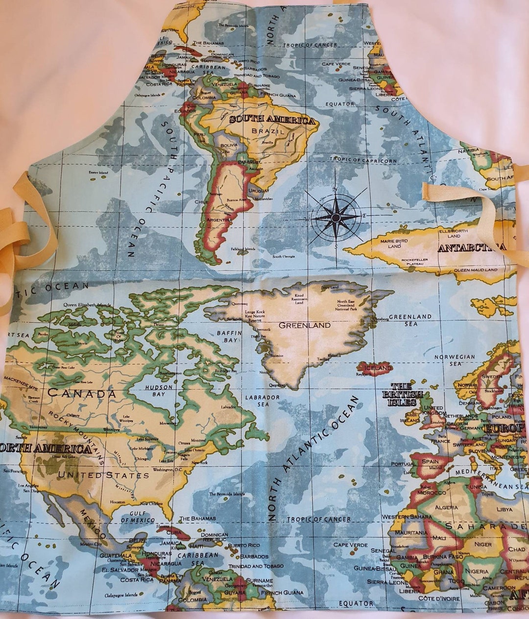 Ladies World Map Cookery Adult Apron / Overall / Pinny - Etsy