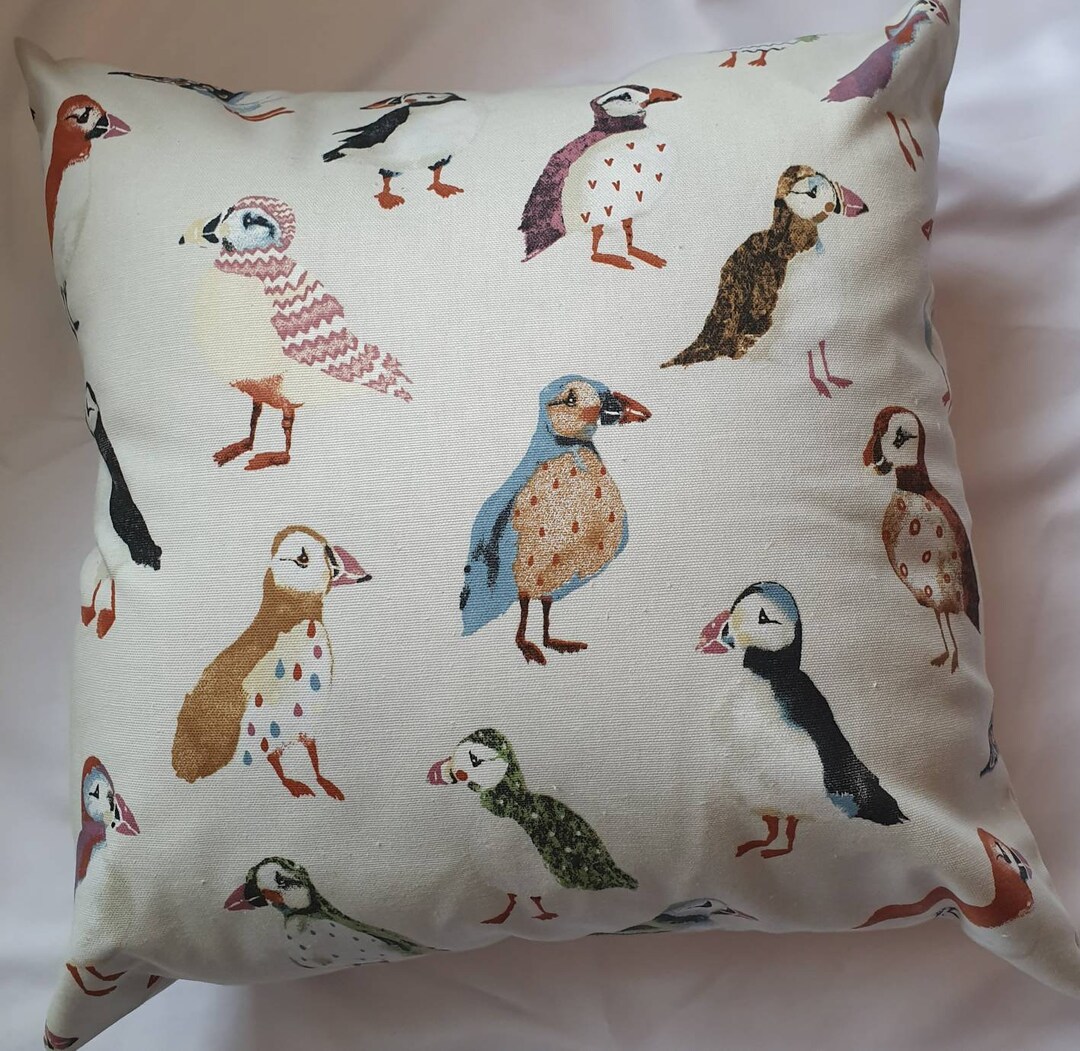 Cream Puffin Cushion Cover/ Pillow - Etsy