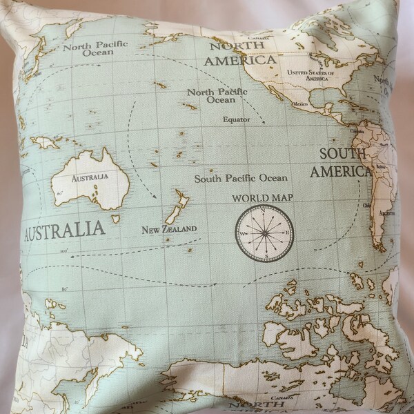 World Map Pillow - Etsy