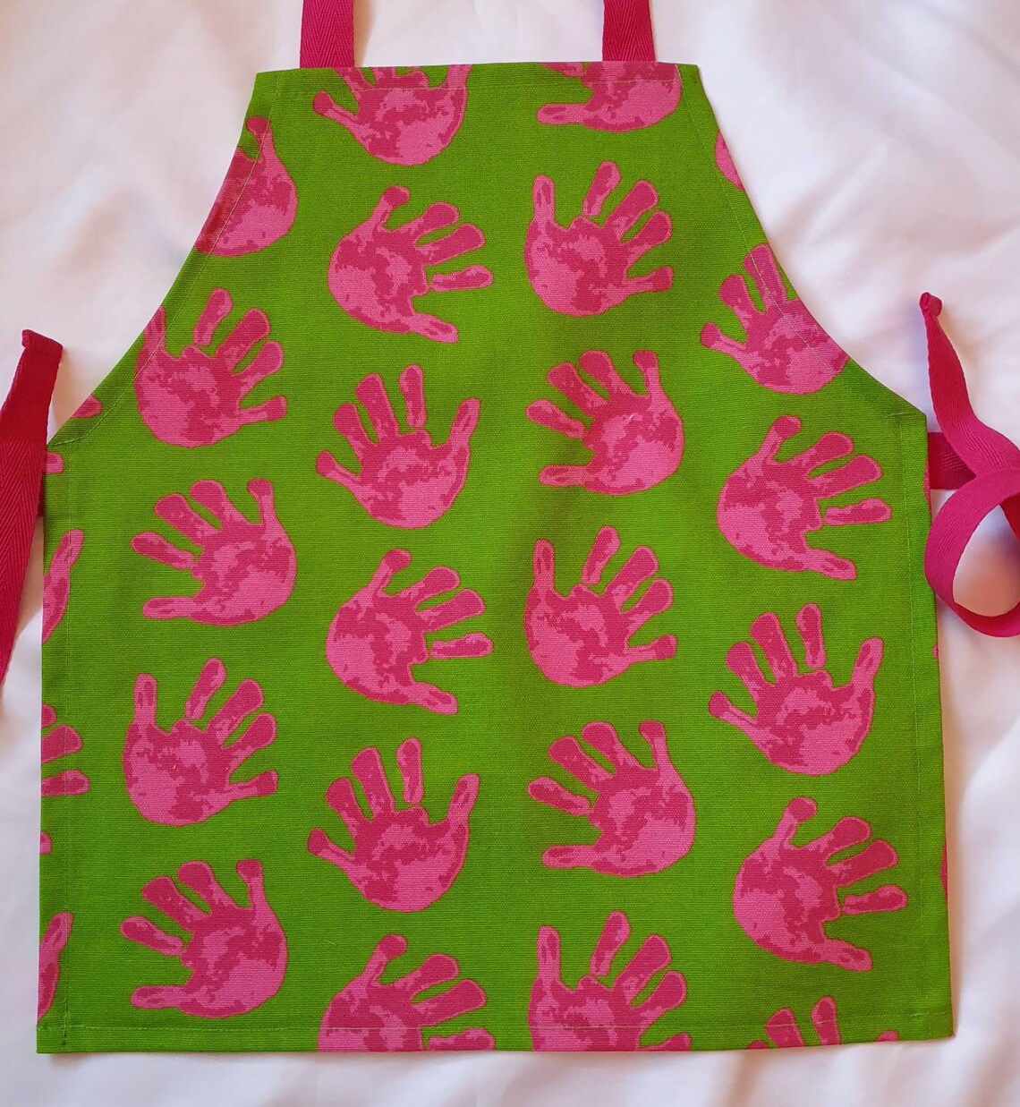Pink Handprint Children's Apron / Pinny / Toddler Apron/ - Etsy