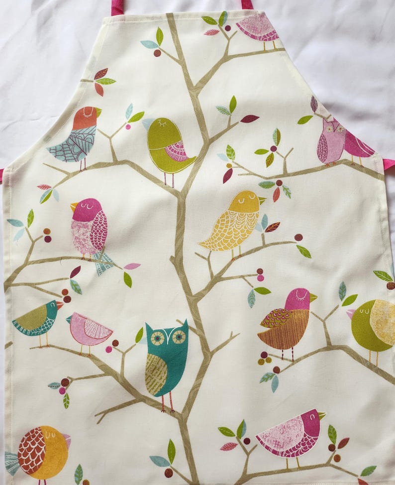 Adult, Cute Bird and Flower Cookery Adult Apron / Overall / Pinny - Etsy UK