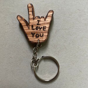 I Love You - Handmade Wooden Keychains - Etsy
