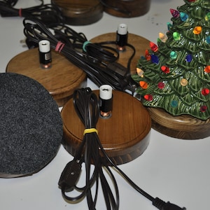 Wood Ceramic Christmas Tree Base With Light - Etsy