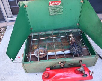 Vintage Coleman Model 425E Two 2 Burner Green Gas Camp Stove 425 E - Etsy