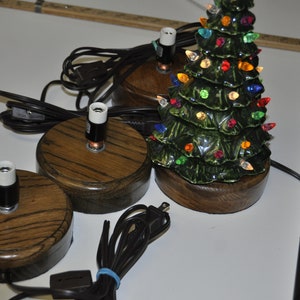 Wood Ceramic Christmas Tree Base With Light - Etsy