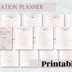 Manifestation Planner, Printable Planner, Manifestation Guide, Law of ...