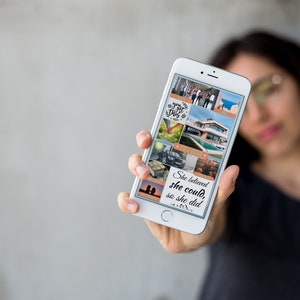 Vision Board Template for Cell Phone, Manifest Happiness, Positive ...