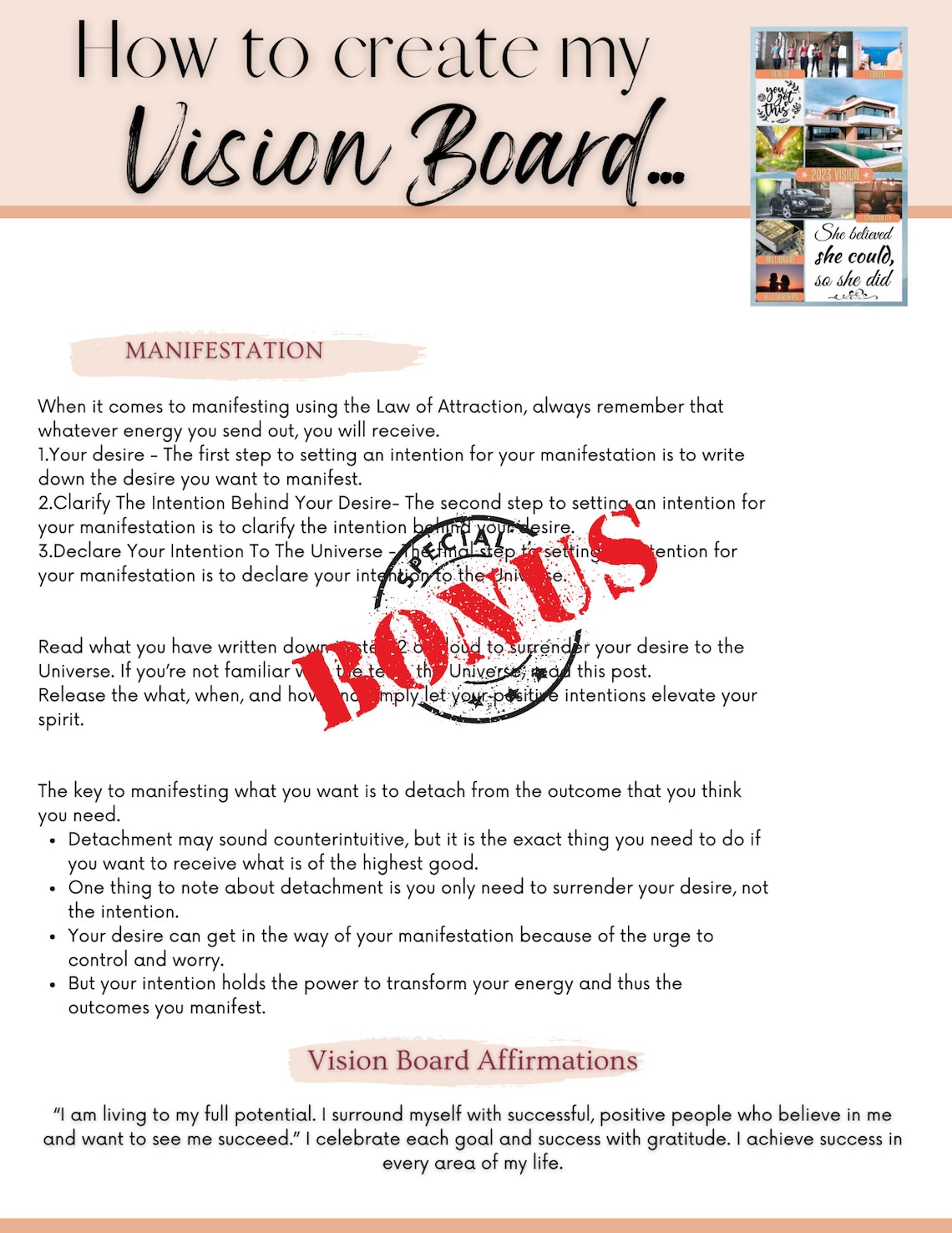 Vision Board Template for Cell Phone Manifest Happiness - Etsy