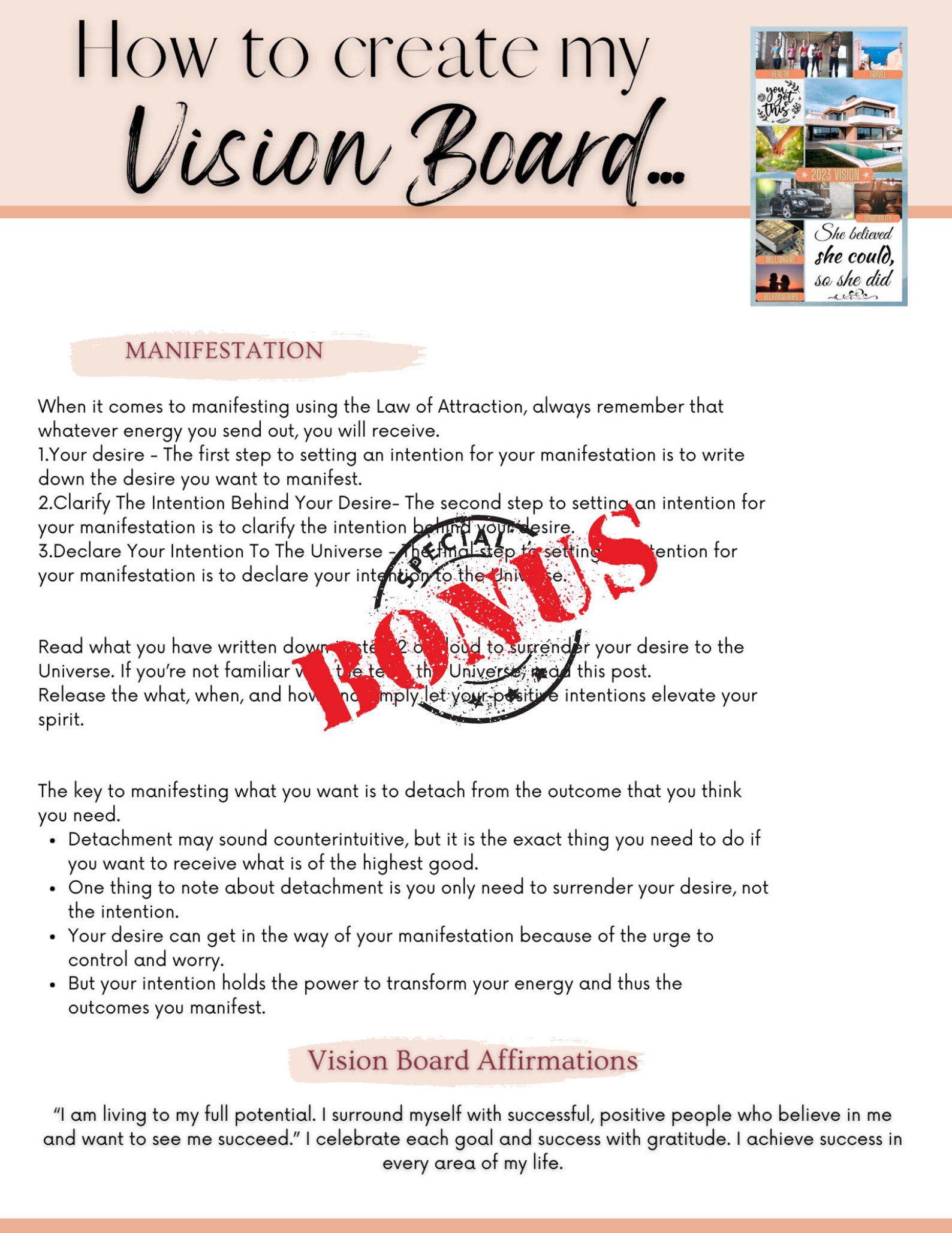 Vision Board Template for Cell Phone Manifest Happiness - Etsy