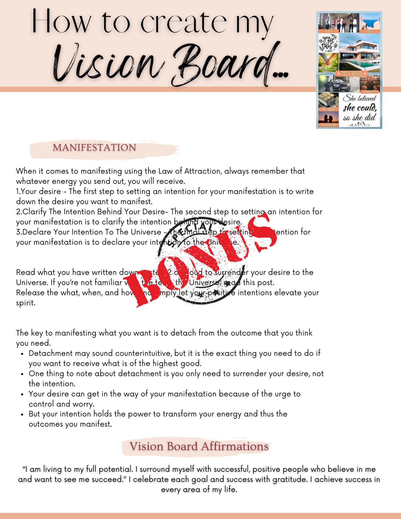Vision Board Template for Cell Phone Manifest Happiness - Etsy