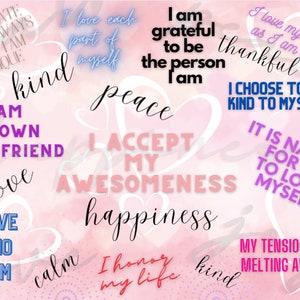 Self Love Affirmation Template | Well Being | Mental Health | Printable ...