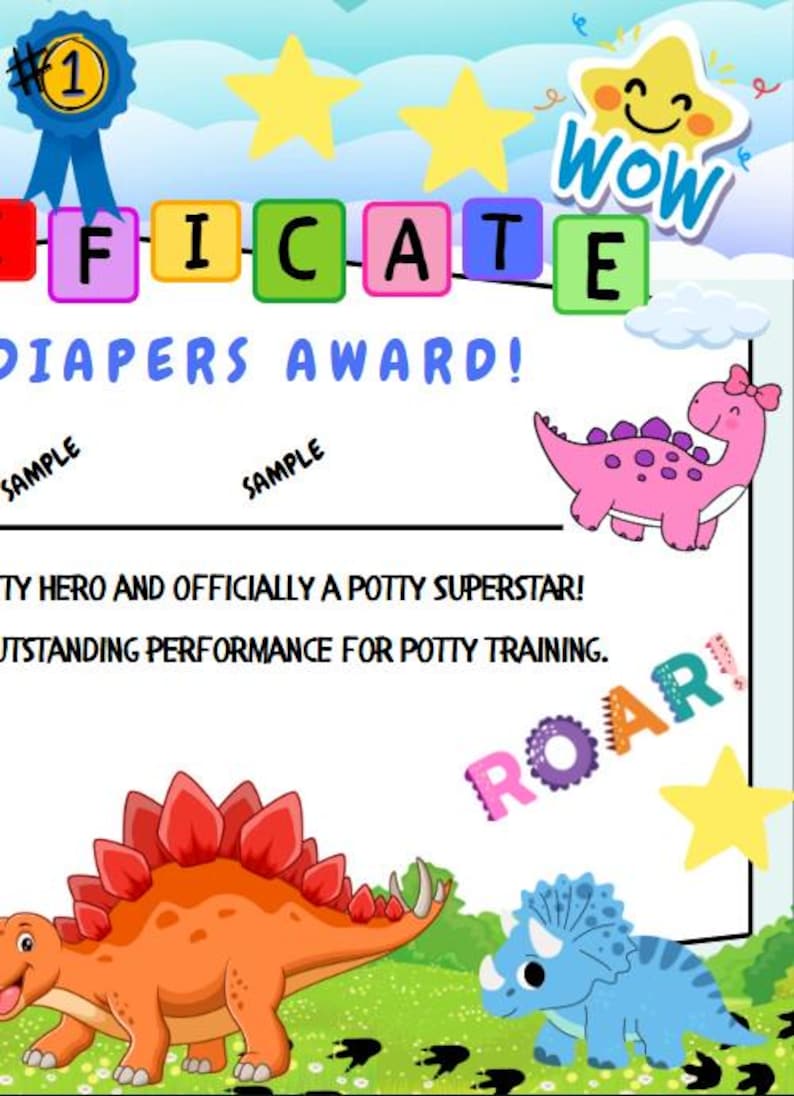 Potty Award |potty Training Certificate | Potty Training Diploma ...