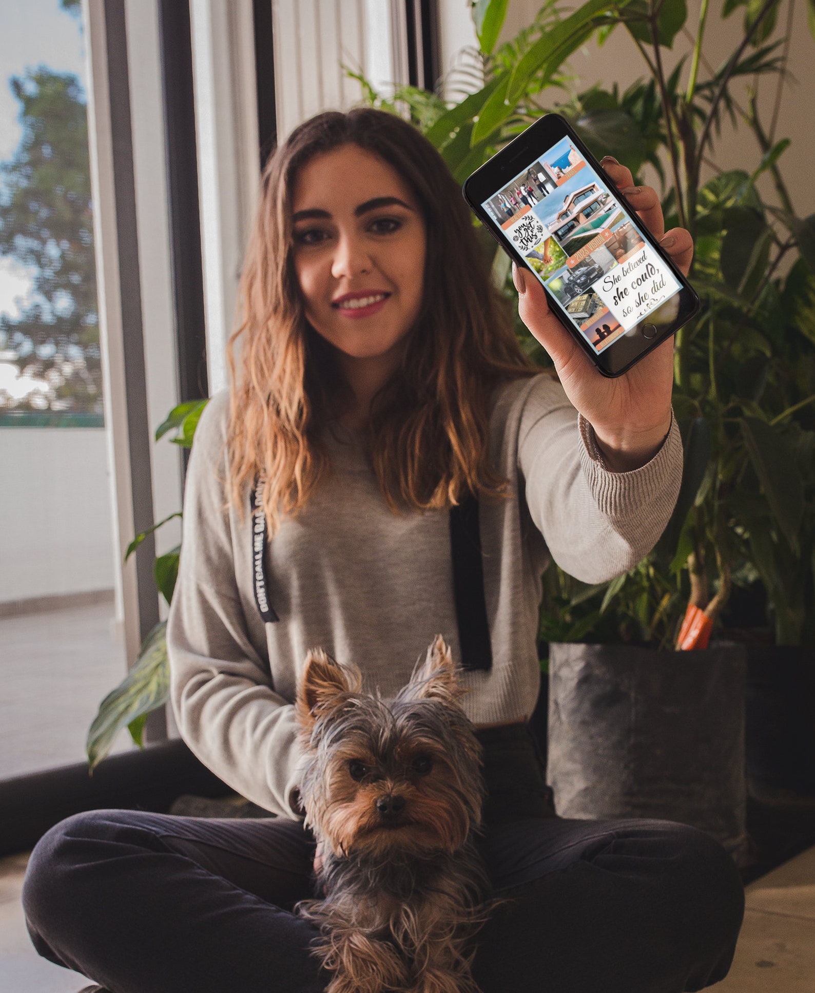 Vision Board Template for Cell Phone, Manifest Happiness, Positive ...