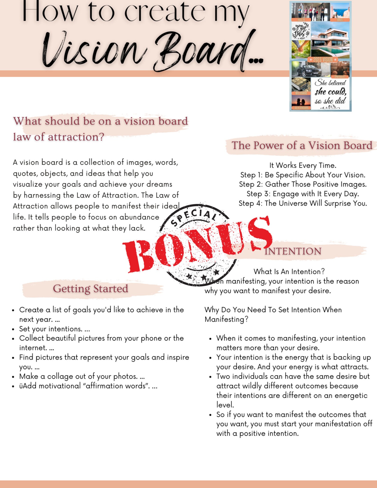 Editable Cell Phone Vision Board Template, Manifesting Kit, Personal ...