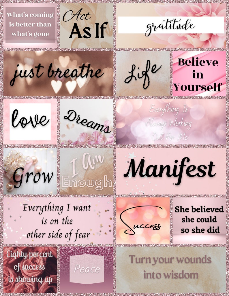Vision Board | Positive Affirmations| Wall Collage | Manifest Your ...