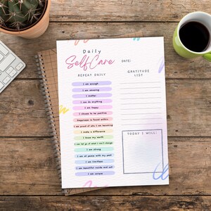 Checklist for Mental Wellness, Daily Affirmations, Daily Well-being ...