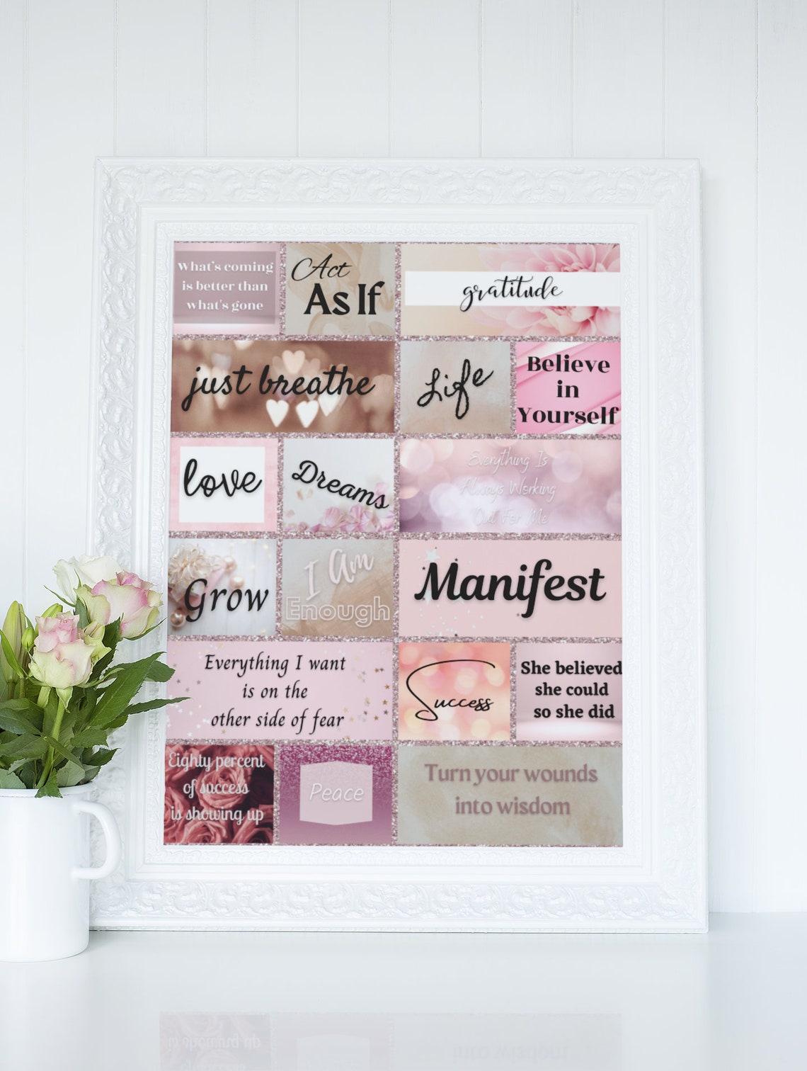 Vision Board | Positive Affirmations| Wall Collage | Manifest Your ...