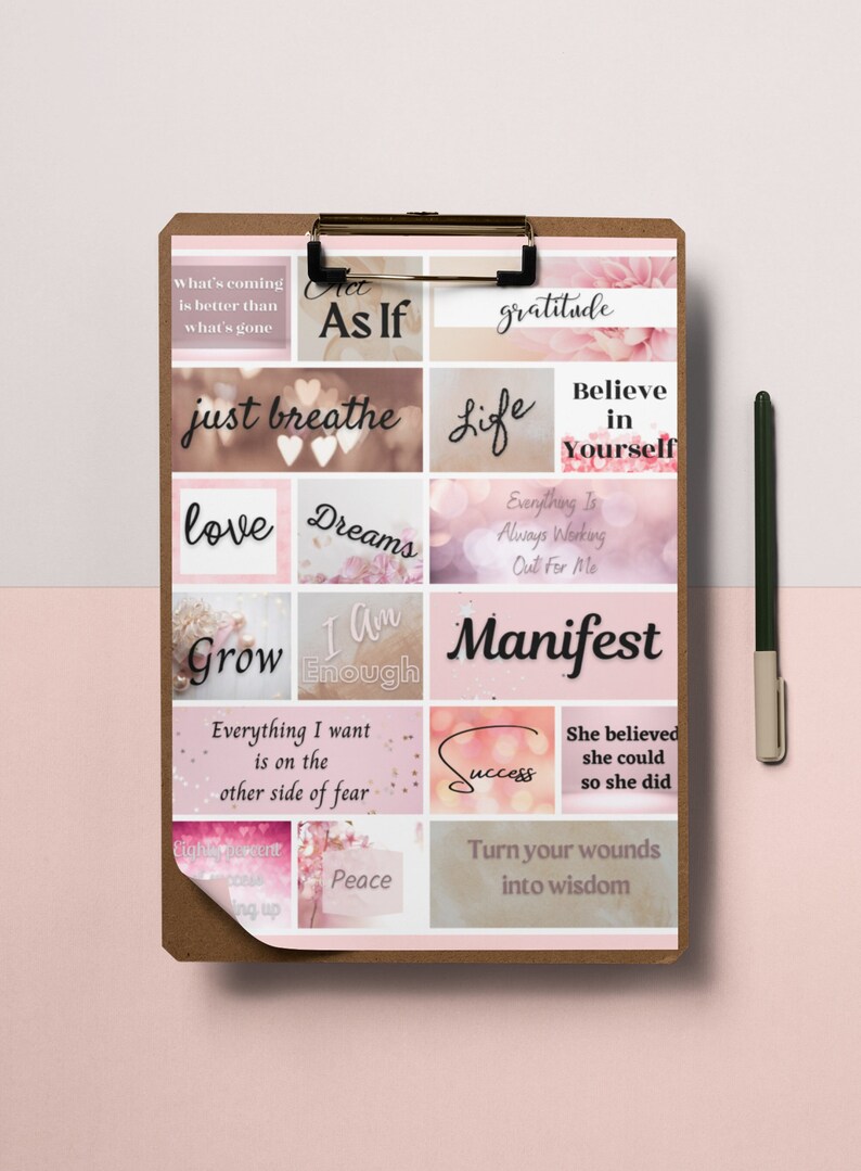 Vision Board Printable Affirmations Daily Affirmations Wall Collage Kit ...