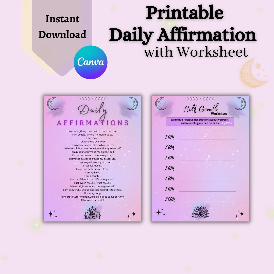 Positive Affirmations List, Self-care Checklist, Daily Affirmations ...