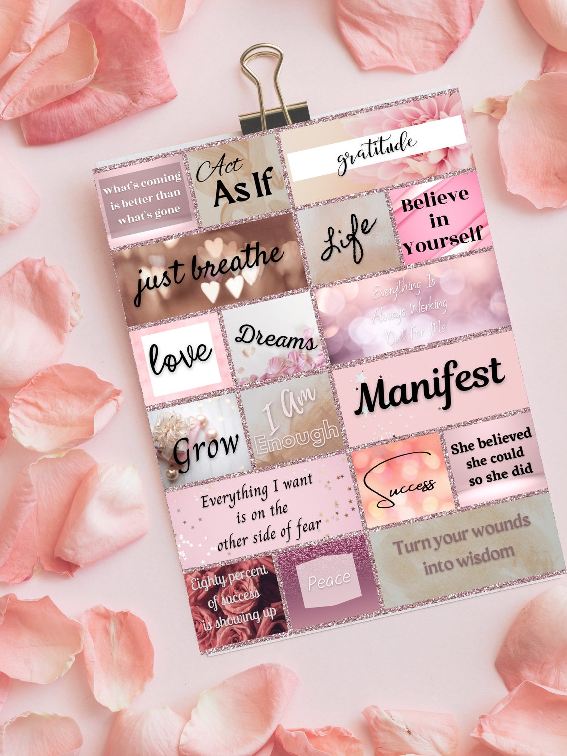 Vision Board Affirmations Kit, Manifest Dreams (printable PDF) - Etsy