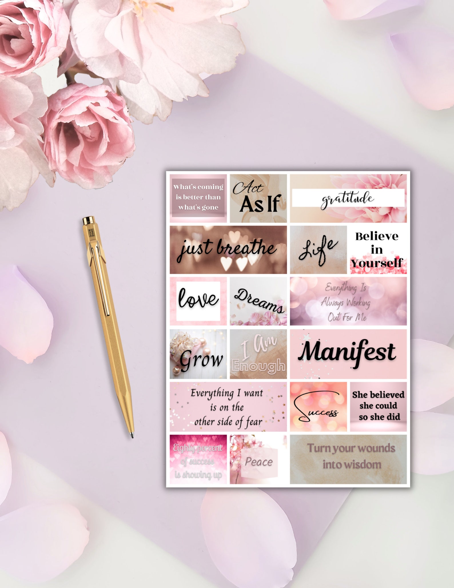 Vision Board Printable Affirmations Daily Affirmations Wall Collage Kit ...