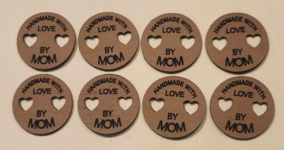 Set of 8 Made With Love by Mom Leather Buttons 1" - Etsy