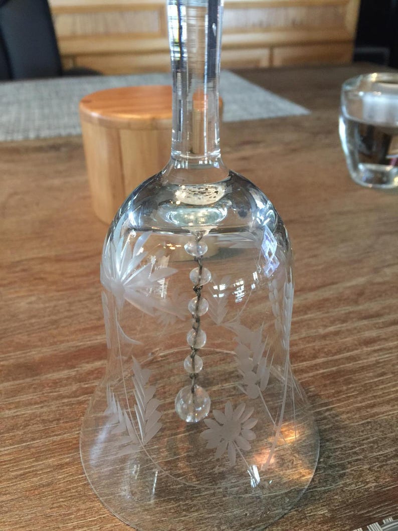 Etched Crystal Dinner Bell Circa 1970's - Etsy