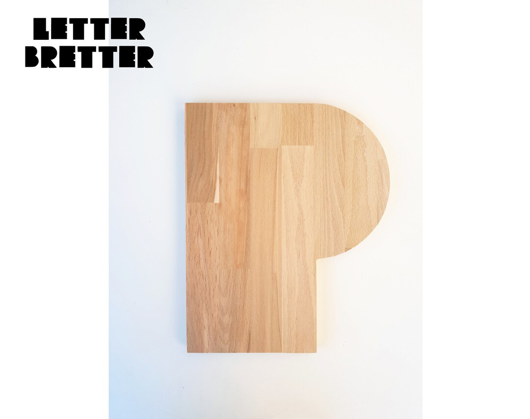 P Letter Cutting Board, Alphabet, Cheese Board, Wood, Beech, Kitchen ...