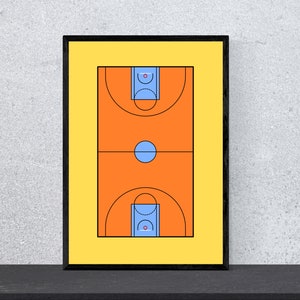 Basketball Basketball Court Poster - Sports Poster, Print, Minimal ...