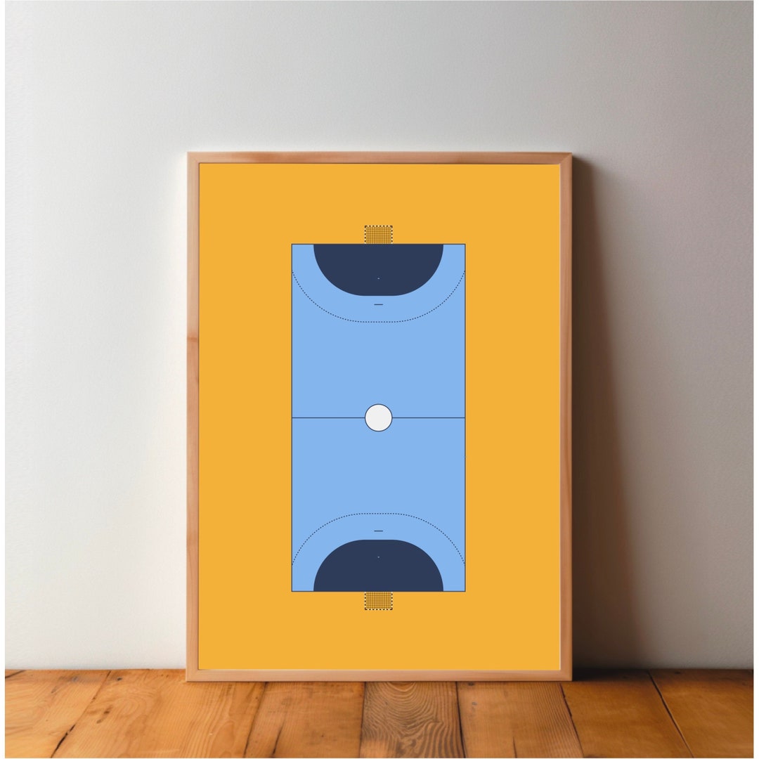 Handball Poster - Handball Court Sports Field - Art, Print, Minimal ...