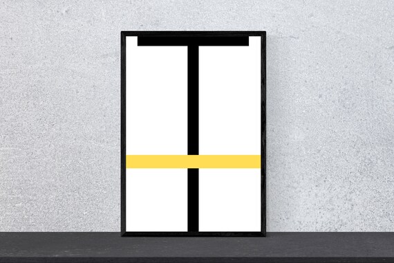 T Letter Poster DIN A4 Art Print Minimal Modern Wall | Etsy