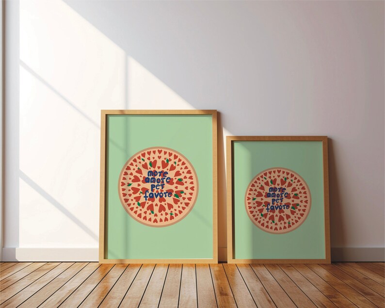 More Amore per Favore Pizza Poster - Print, Wall Decoration, Art, Quote ...