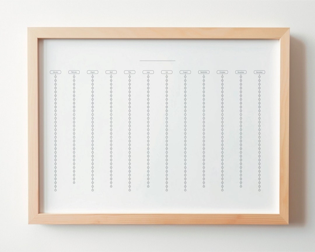 Large Annual Calendar Timeline Design Undated, Wall Calendar, Wall, DIN ...