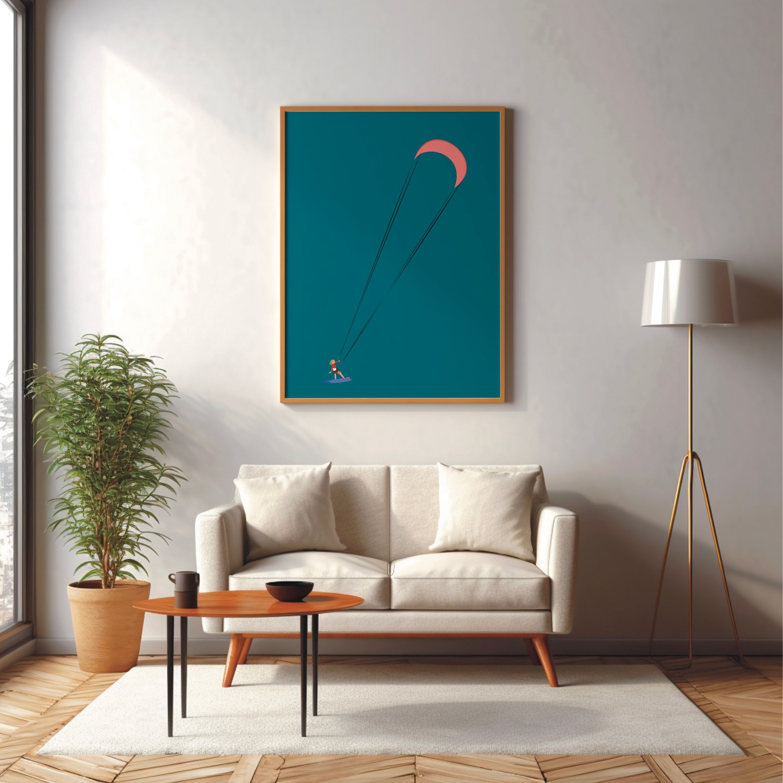 Kite Surfer / Kite Surfing Poster Sports Poster Art, Print, Picture ...