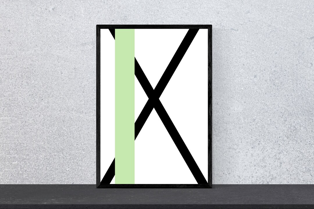 X Letter Poster DIN A4 Art Print Minimal Modern Wall - Etsy