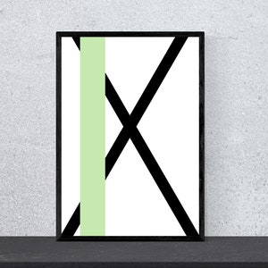 X Letter Poster DIN A4 Art Print Minimal Modern Wall - Etsy