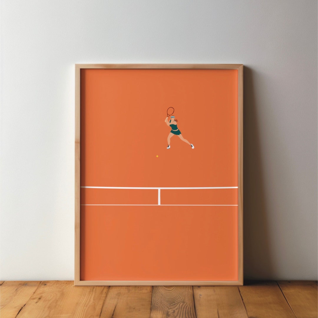 Tennis Player Poster Sports Friends Art Print Minimal Modern Wall Art ...