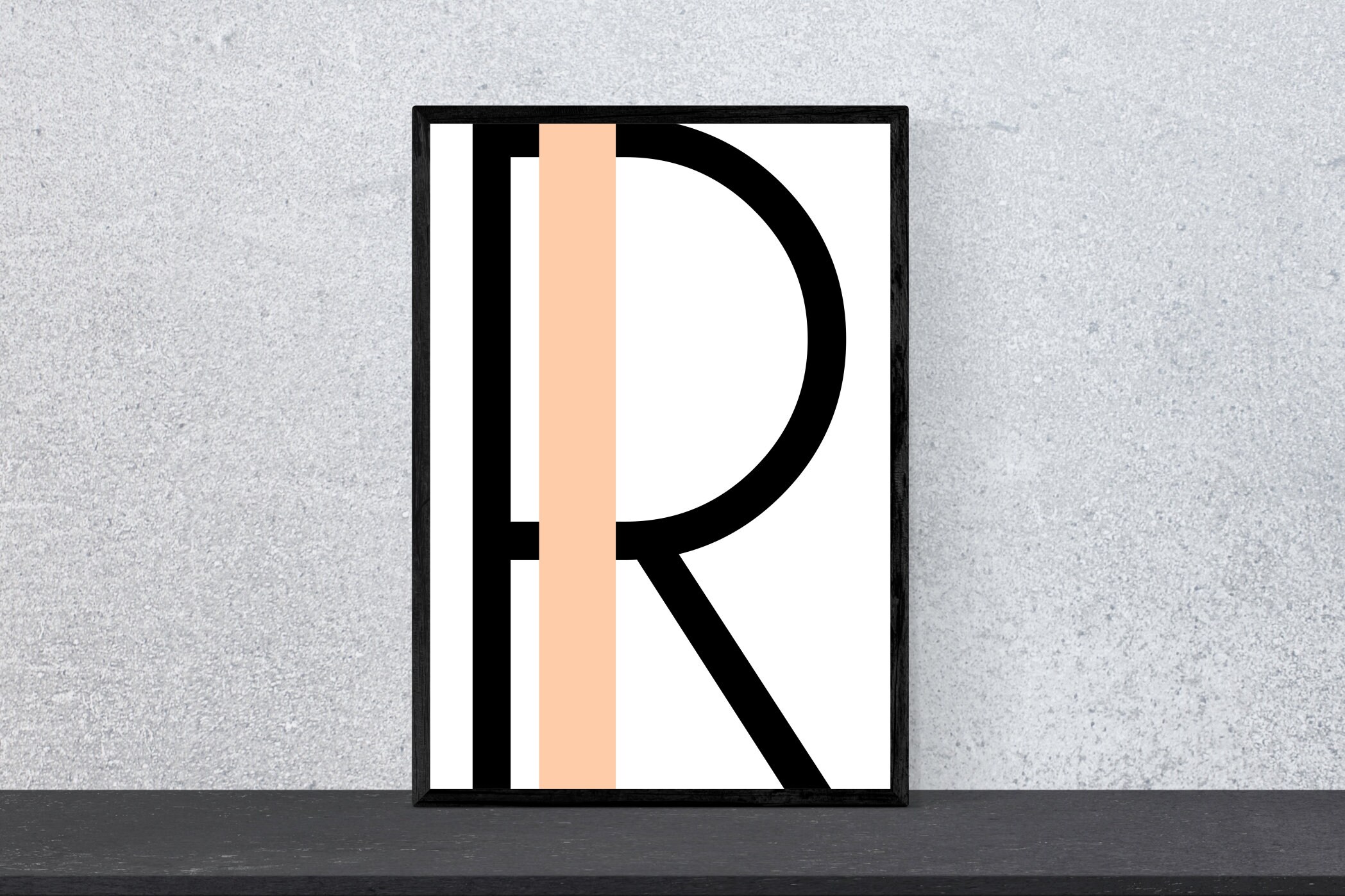R Letter Poster DIN A4 Art Print Minimal Modern Wall - Etsy