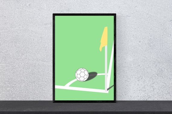 Football Corner Sports Field Scene Poster Sports Friends | Etsy