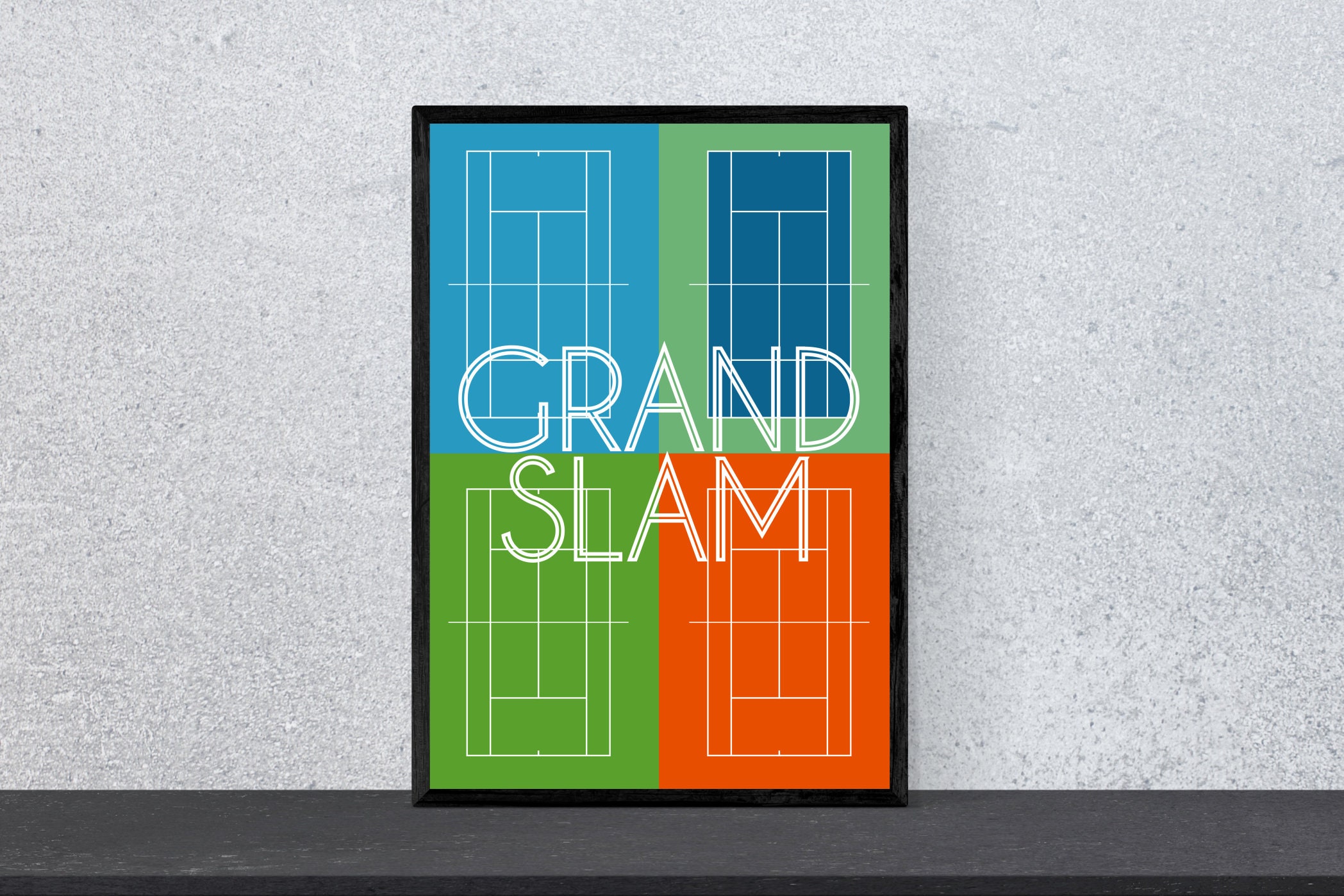 Grand Slam 4 Courts Tennis Sports Field Poster Sports | Etsy