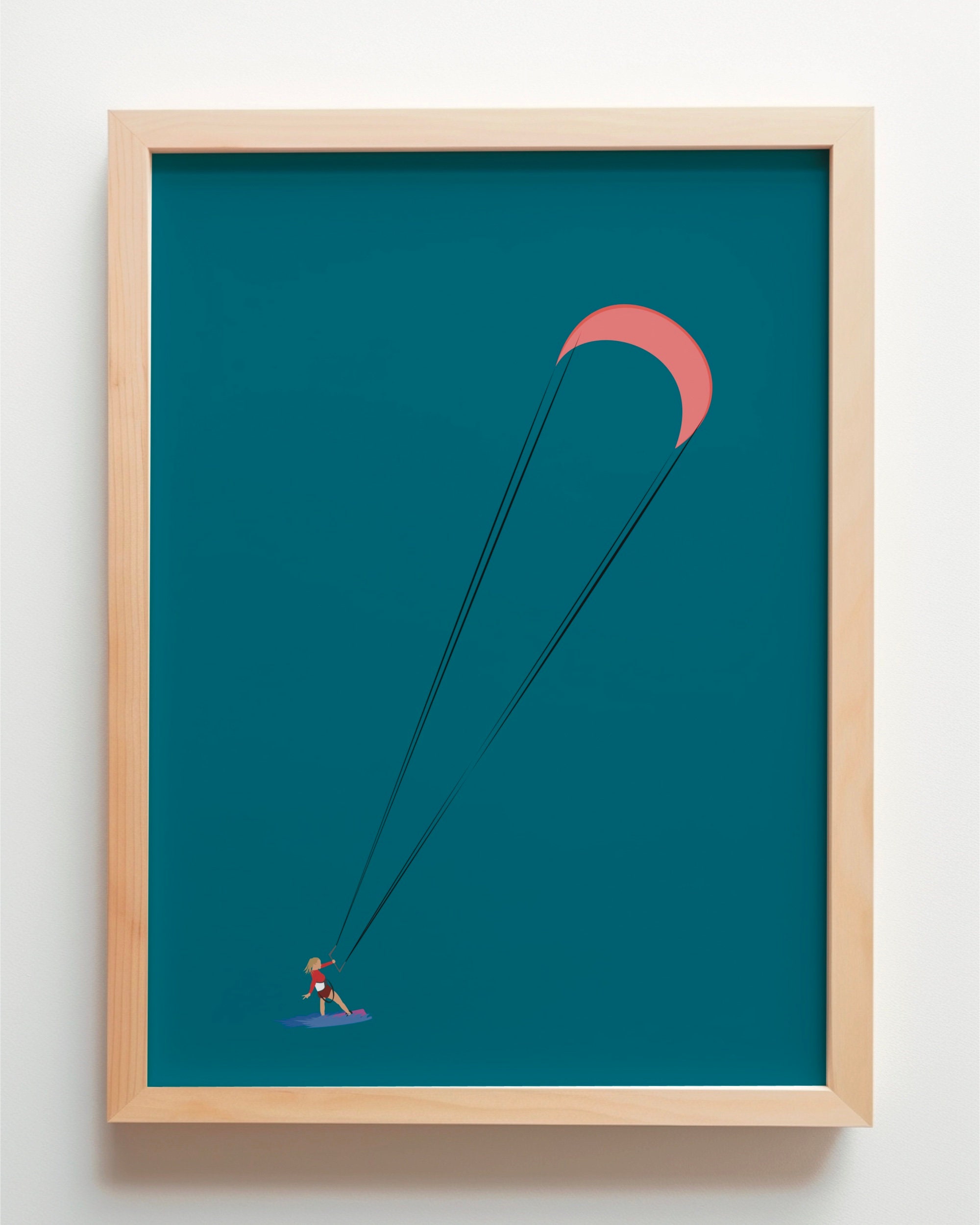 Kite Surfer / Kite Surfing Poster Sports Poster Art, Print, Picture ...